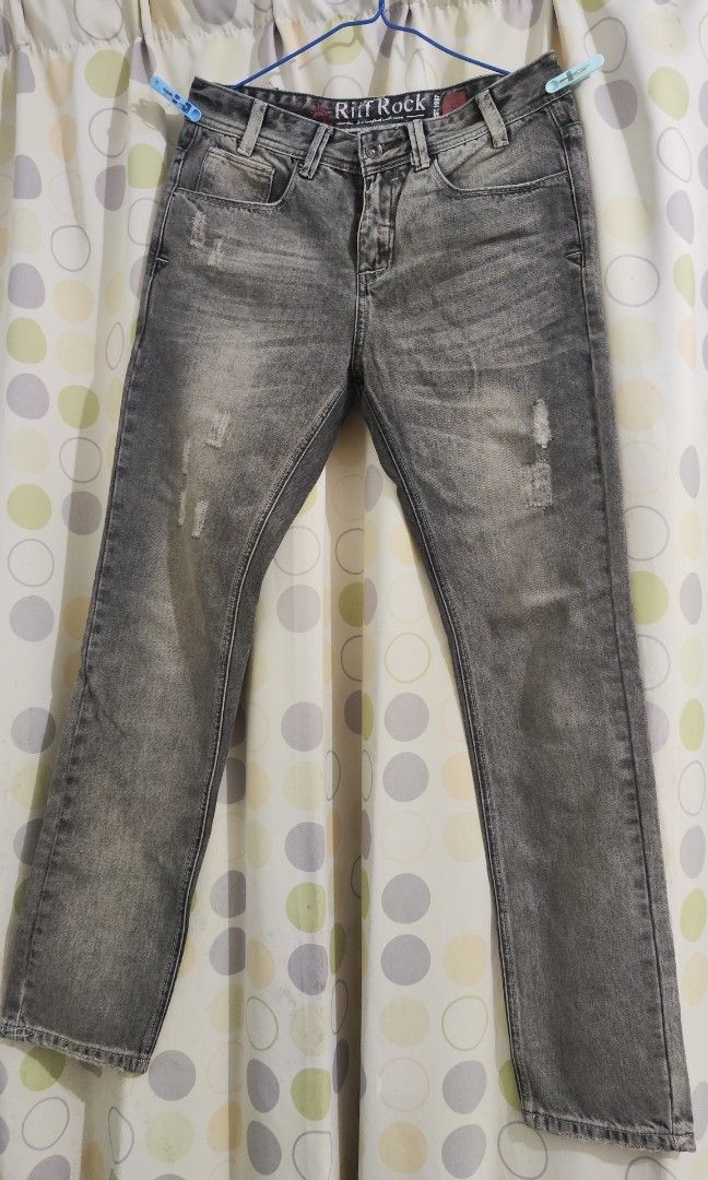 外國牌子Riff Rock 洗水灰男裝 skinny jeans, 男裝, 褲＆半截裙, 牛仔褲 - Carousell