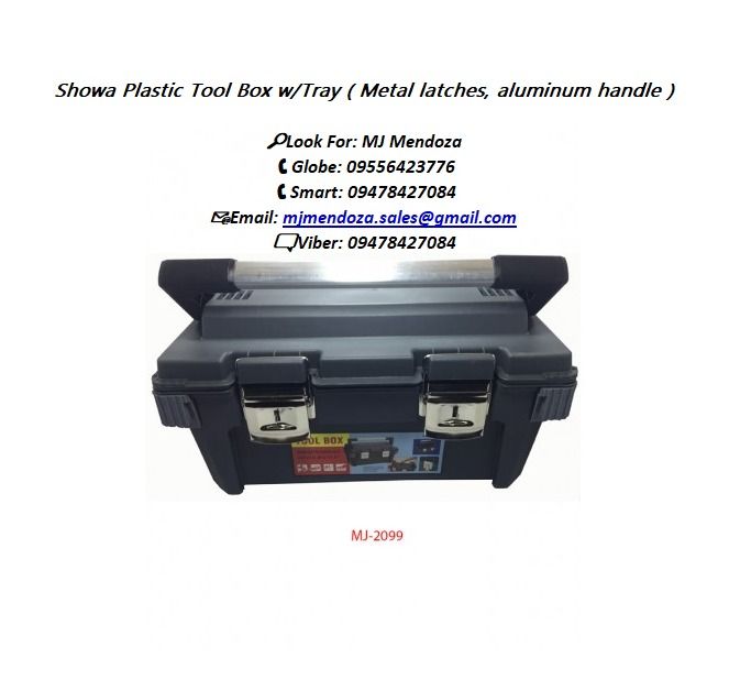 Showa Plastic Tool Box w/Tray ( Metal latches, aluminum handle ...