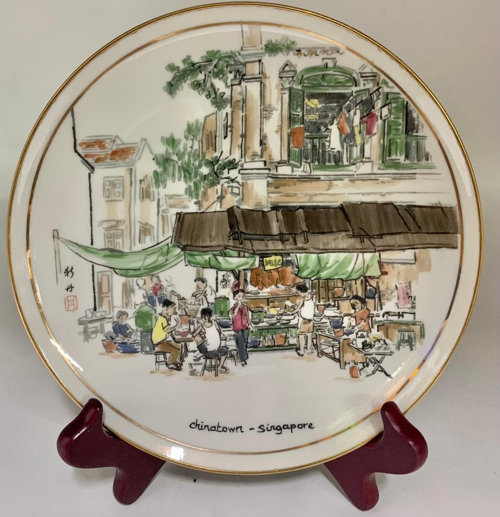 Singapore River Tourism Souvenir Porcelain Plate (Chinatown) - 2 ...