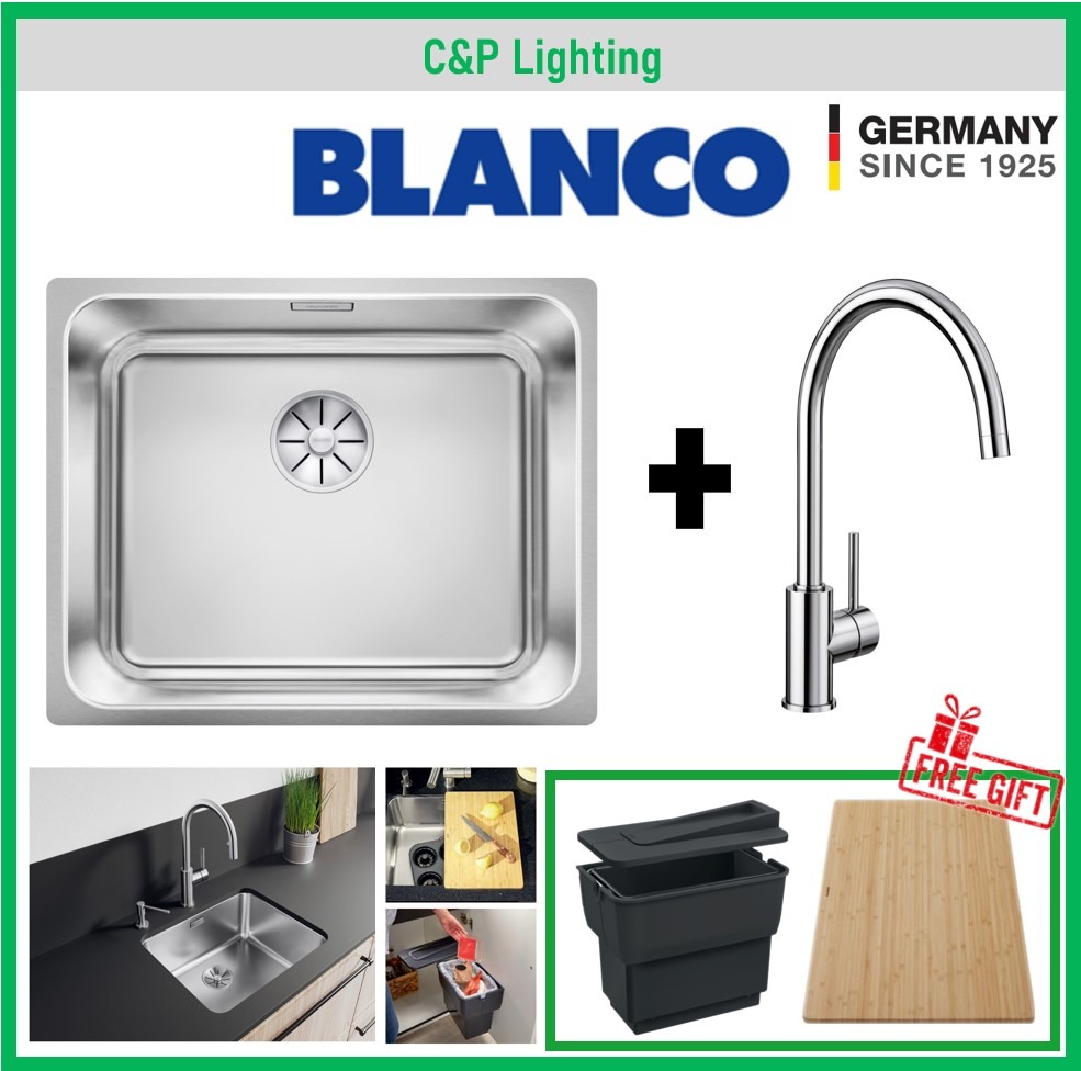 (Sink + Tap Bundle) Blanco Solis 500-U Stainless Steel Undermount Sink ...