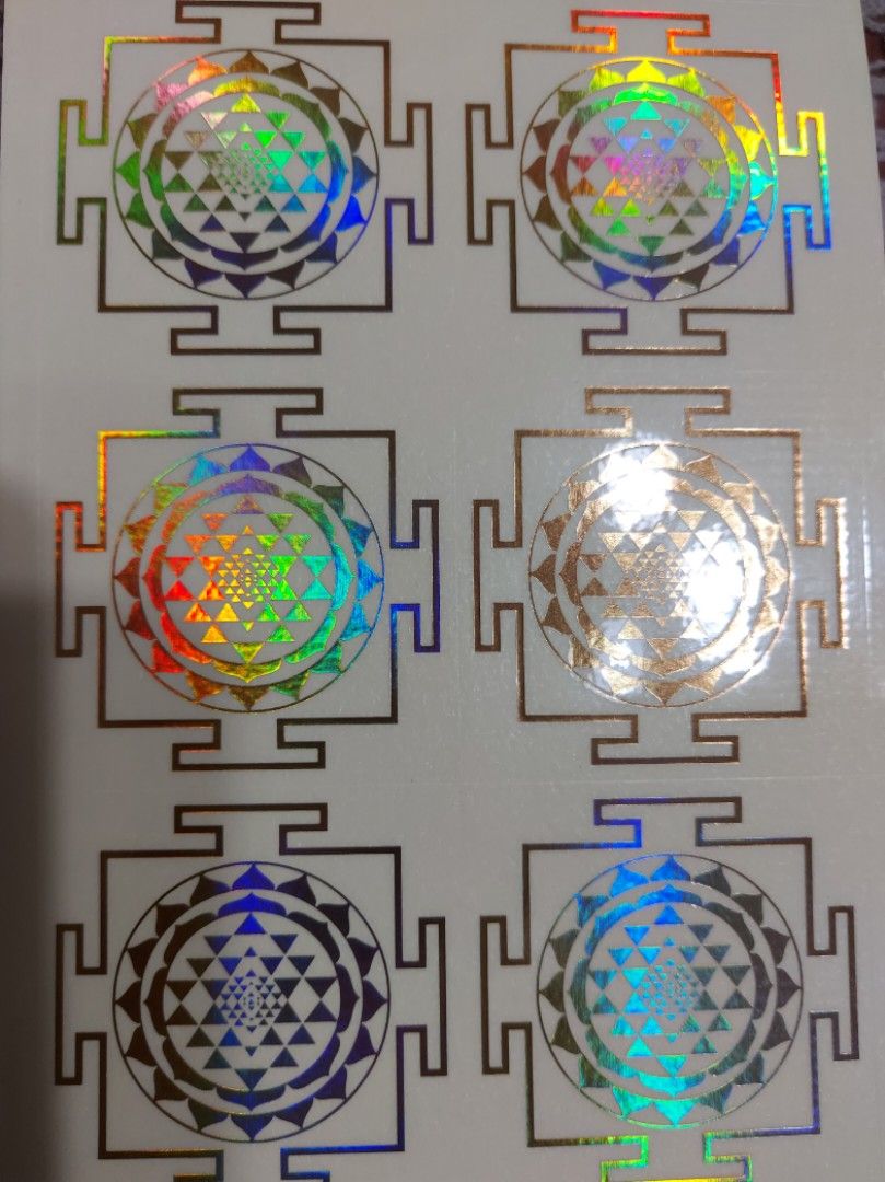 Sri Yantra holographic stickers x10, Hobbies & Toys, Stationery & Craft ...