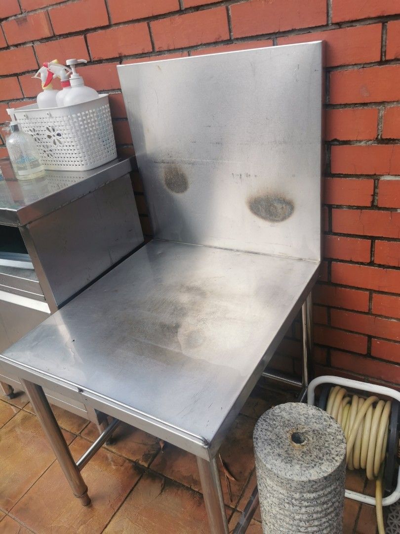 Stainless Steel Equipment Table with Backslash, Furniture & Home Living ...