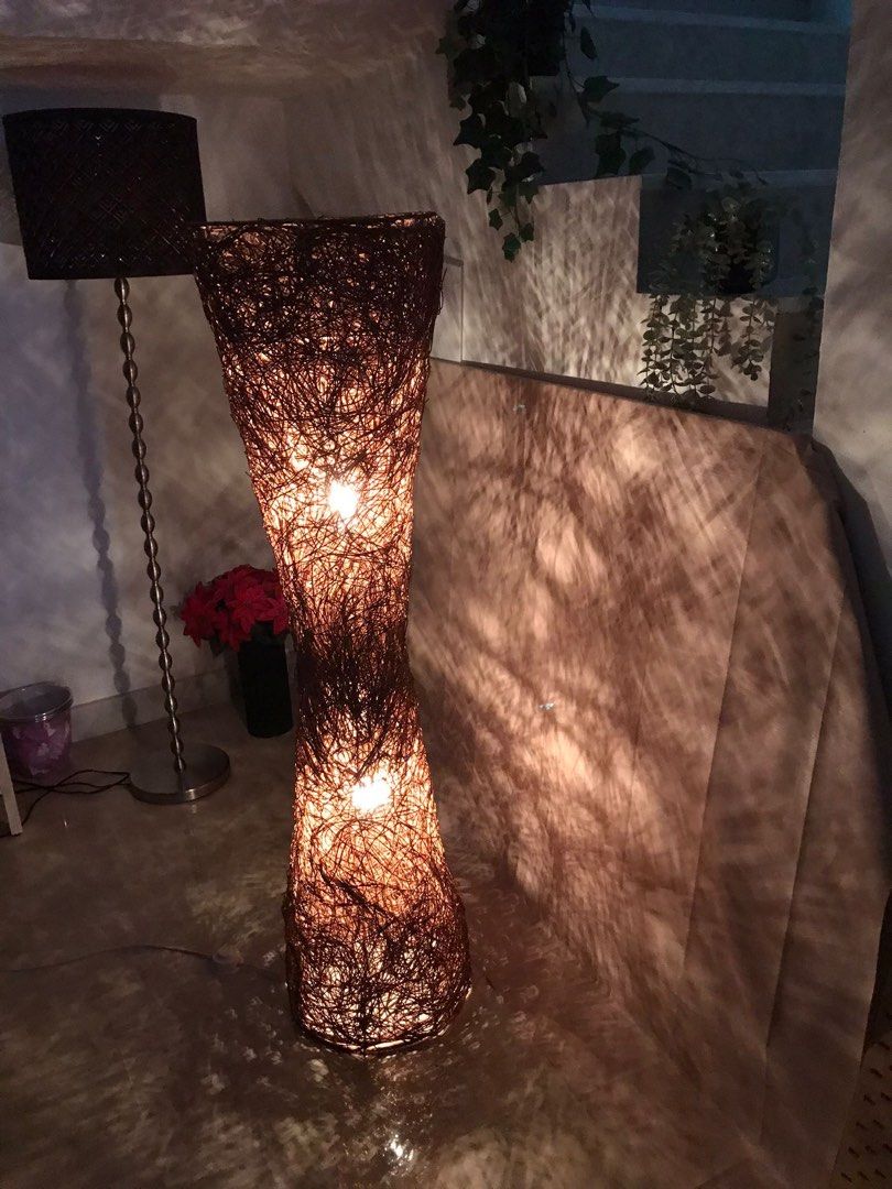 Standing Rattan Balinese style - display light, Furniture & Home Living ...