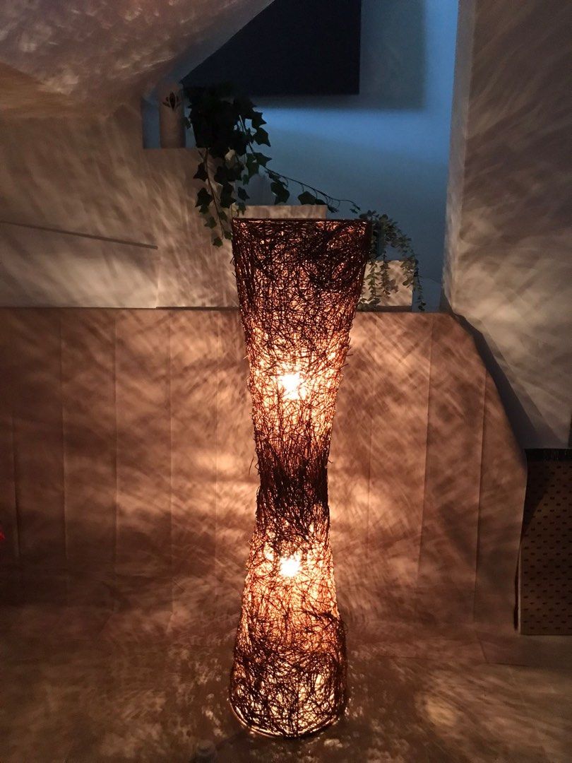 Standing Rattan Balinese style - display light, Furniture & Home Living ...