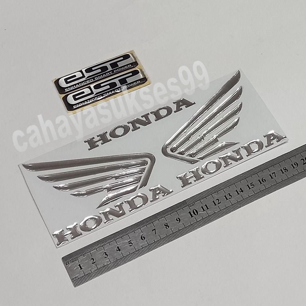 Sticker Timbul Sayap Honda Silver Chrome Reflective Logo Honda Stiker ...