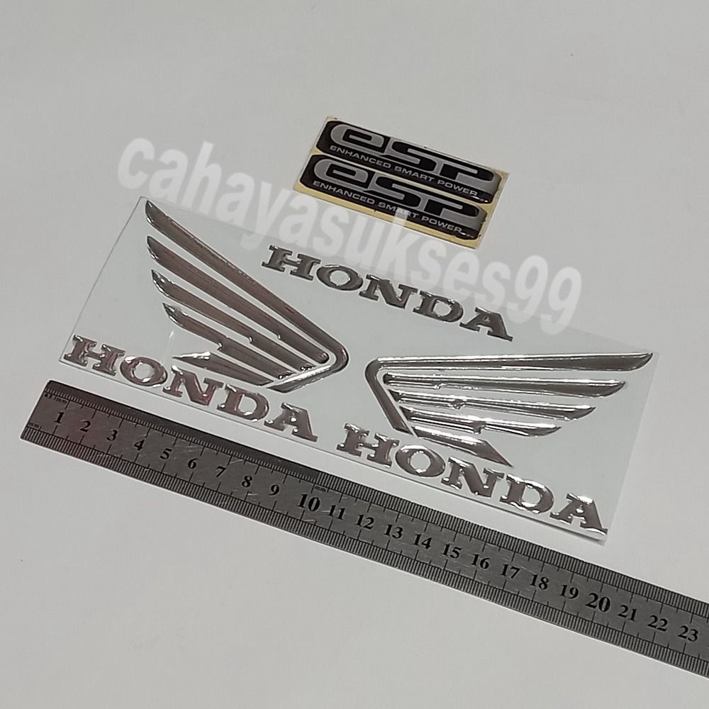 Sticker Timbul Sayap Honda Silver Chrome Reflective Logo Honda Stiker ...