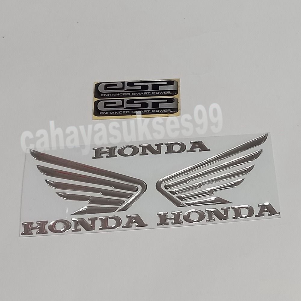 Sticker Timbul Sayap Honda Silver Chrome Reflective Logo Honda Stiker ...