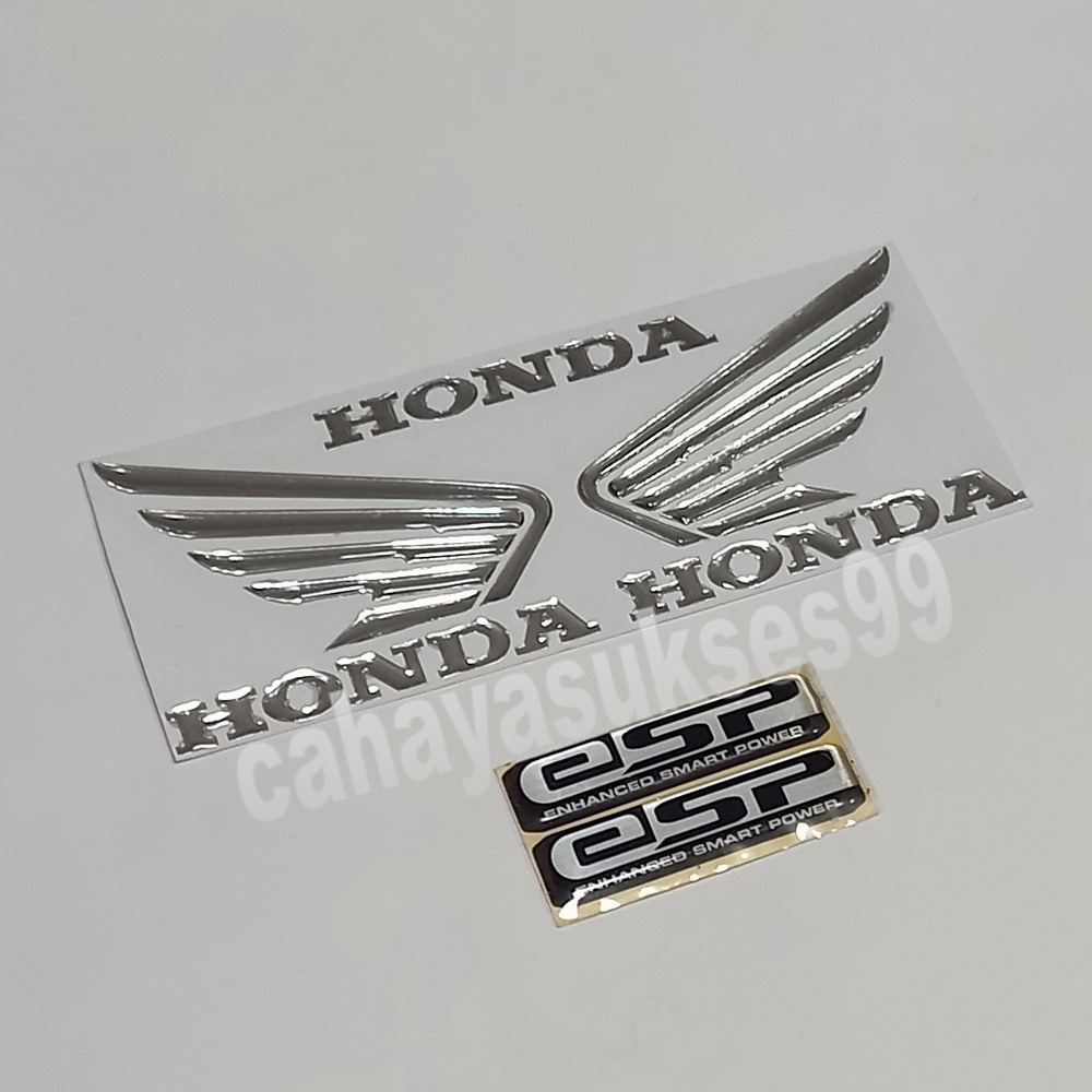 Sticker Timbul Sayap Honda Silver Chrome Reflective Logo Honda Stiker ...