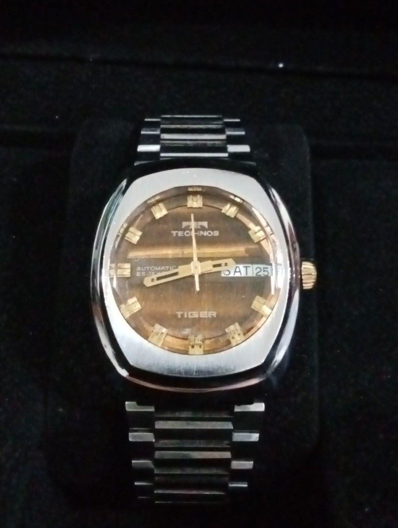 Swiss Technos - rare tiger eye (automatic), Luxury, Watches on Carousell