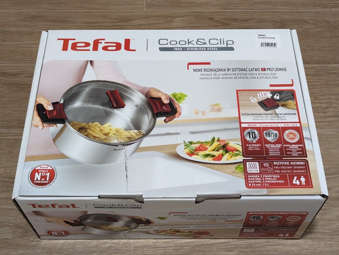 Tefal 24cm Cook & Clip Stewpot with Lid (Induction Friendly), Furniture ...