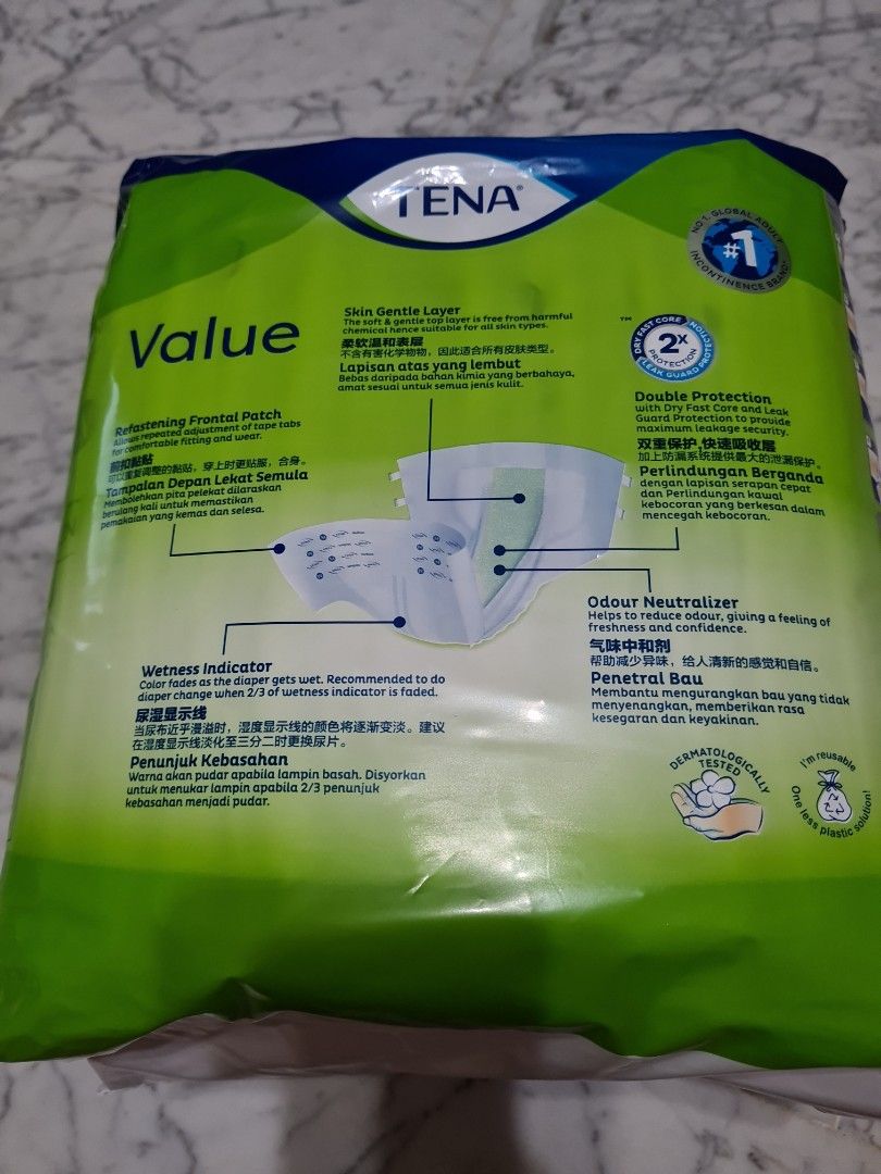 TENA Value M Size Pampers, Health & Nutrition, Assistive & Rehabilatory Aids, Adult Incontinence ...