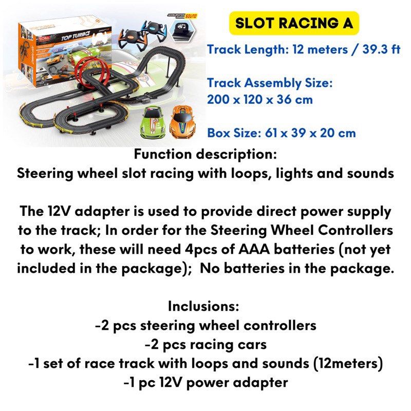 TOP TURBO Slot Racing Cars for Kids Race Cars with Race Track Set ...