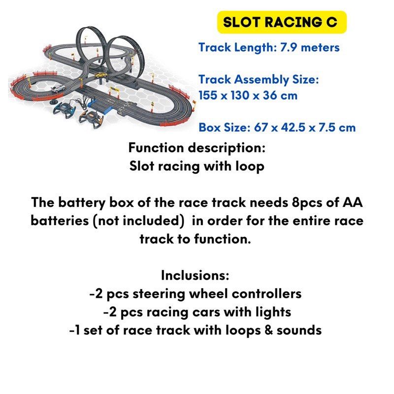 TOP TURBO Slot Racing Cars for Kids Race Cars with Race Track Set ...