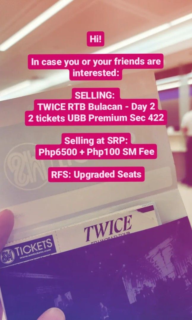 TWICE RTB Ticket - UBB Premium (Day 2), Tickets & Vouchers, Event Tickets on Carousell