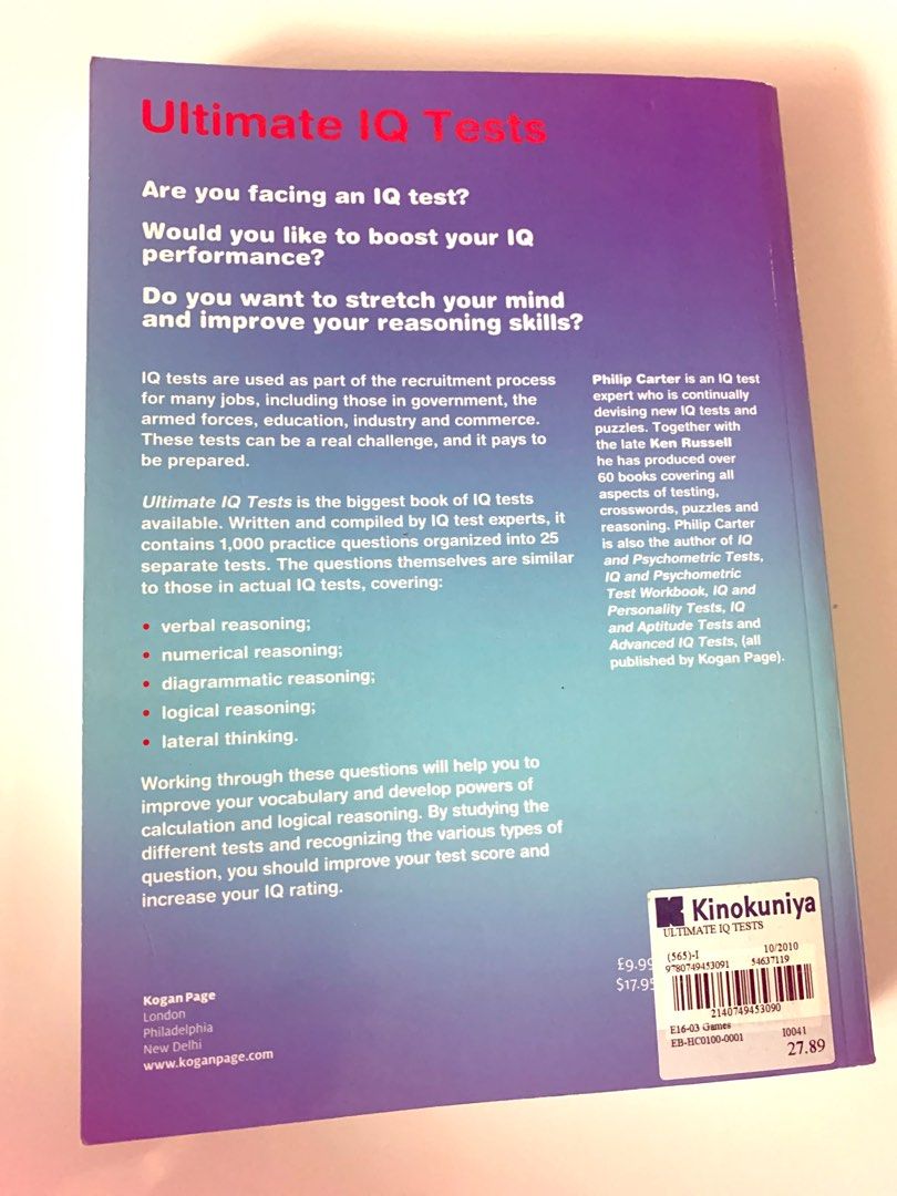 Ultimate IQ Tests : 1000 practice test questions to boost your brain ...