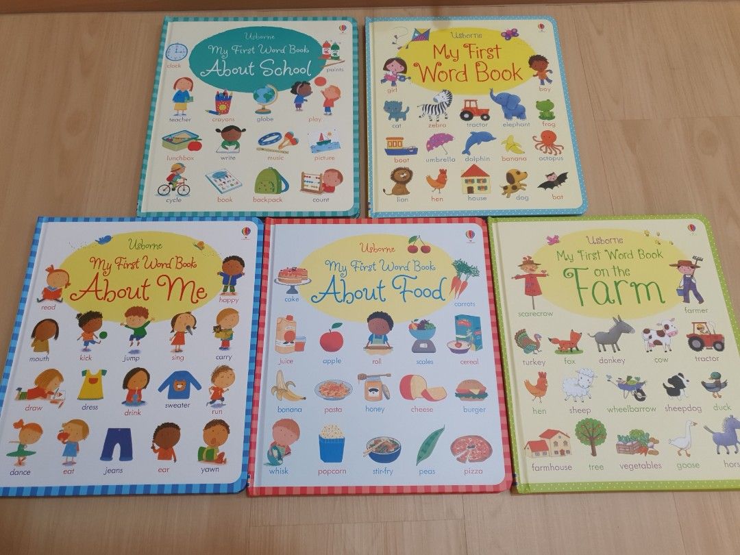 Usborne 5 Books My First Word, About Me, About School, About Food, On ...