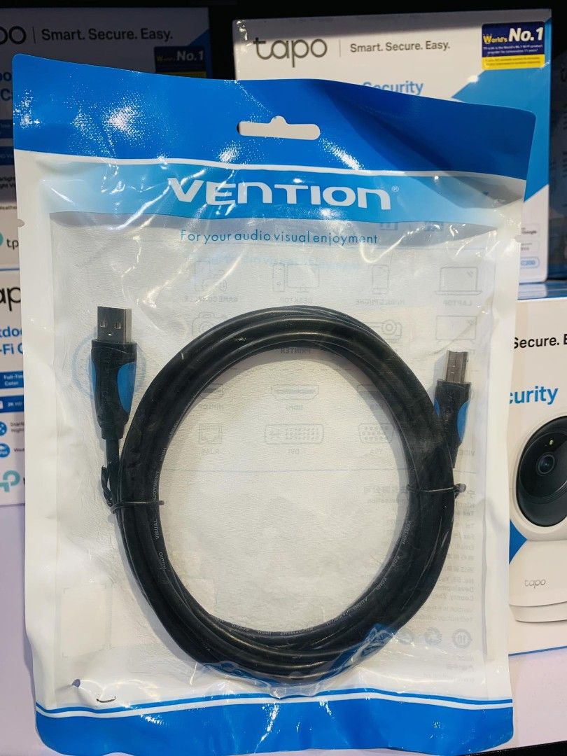Vention 3.5M USB-A 2.0 Male to USB-B Male Printer Cable Black VAS-A16 ...
