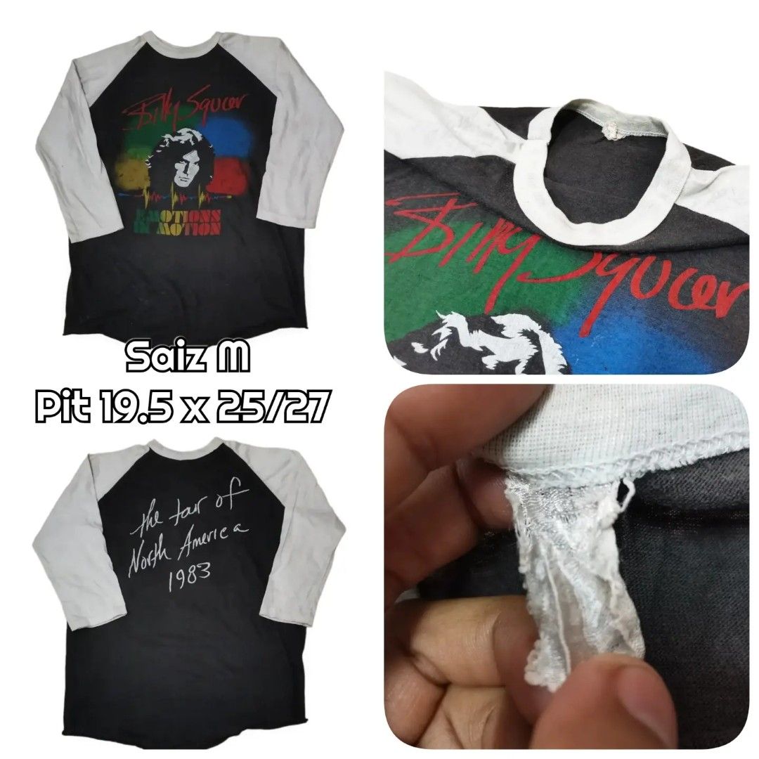 VINTAGE 80s BILLY SQUIER "Emotions in motion" Tour 1983 3q Shirt., Men ...