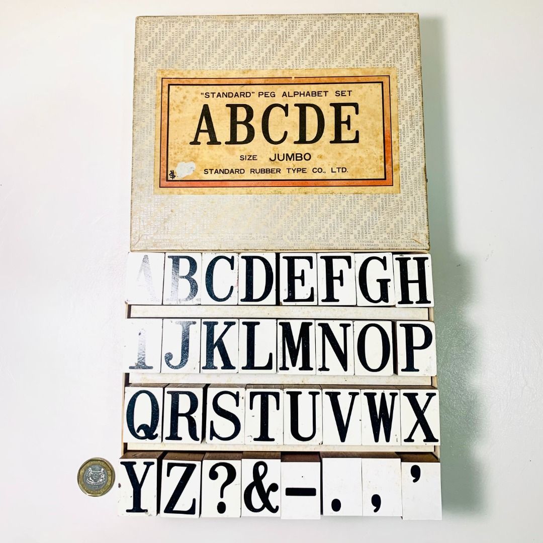 Vintage "JUMBO" Peg Alphabet Rubber Stamp Set, Hobbies & Toys ...