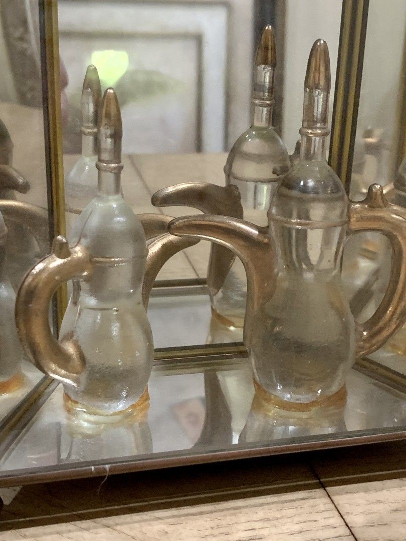 Vintage Miniature Crystal Dallah (Arabic Coffee Pot) Inside a Vintage ...