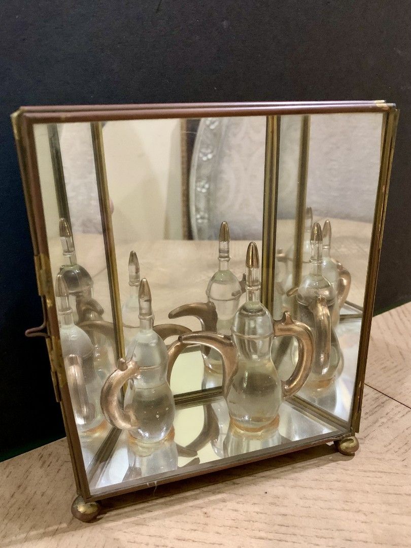 Vintage Miniature Crystal Dallah (Arabic Coffee Pot) Inside a Vintage ...