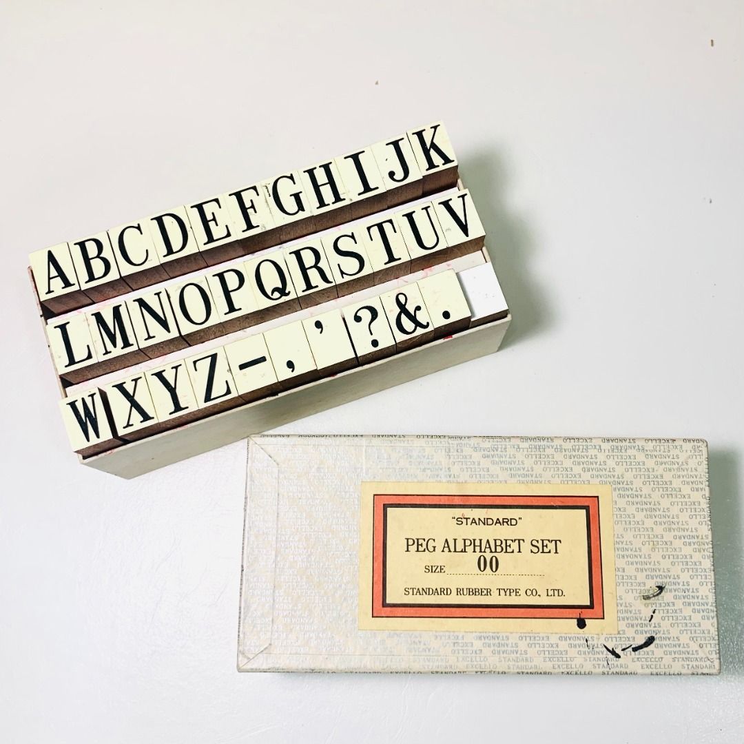 Vintage "Standard" Peg Alphabet Rubber Stamp Set, Hobbies & Toys ...