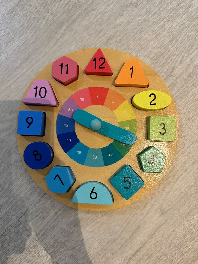 Wooden Clock Shape Matching Puzzle, Hobbies & Toys, Toys & Games on ...