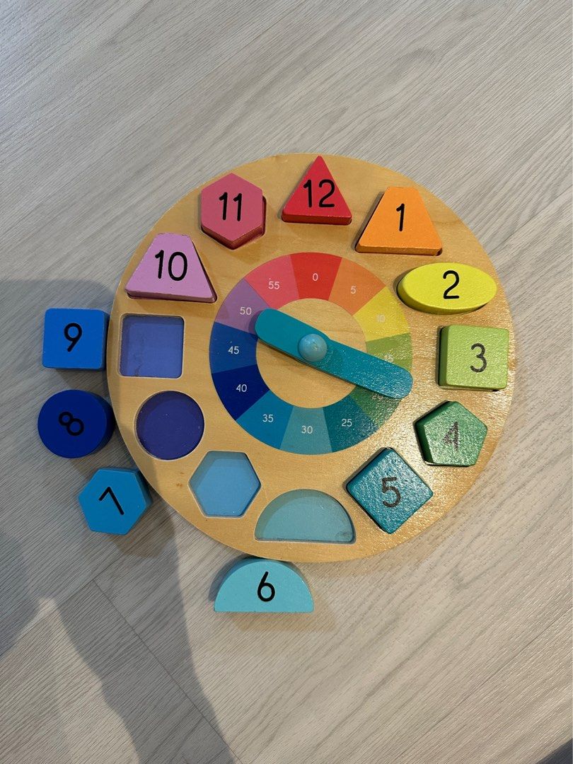 Wooden Clock Shape Matching Puzzle, Hobbies & Toys, Toys & Games on ...
