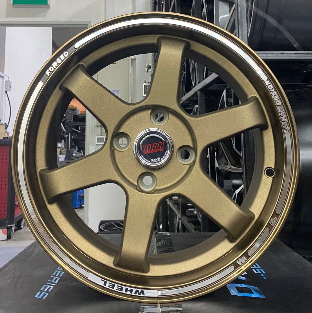 15" TE37 Design Sport Rim 4x100, Car Accessories, Tyres & Rims on Carousell
