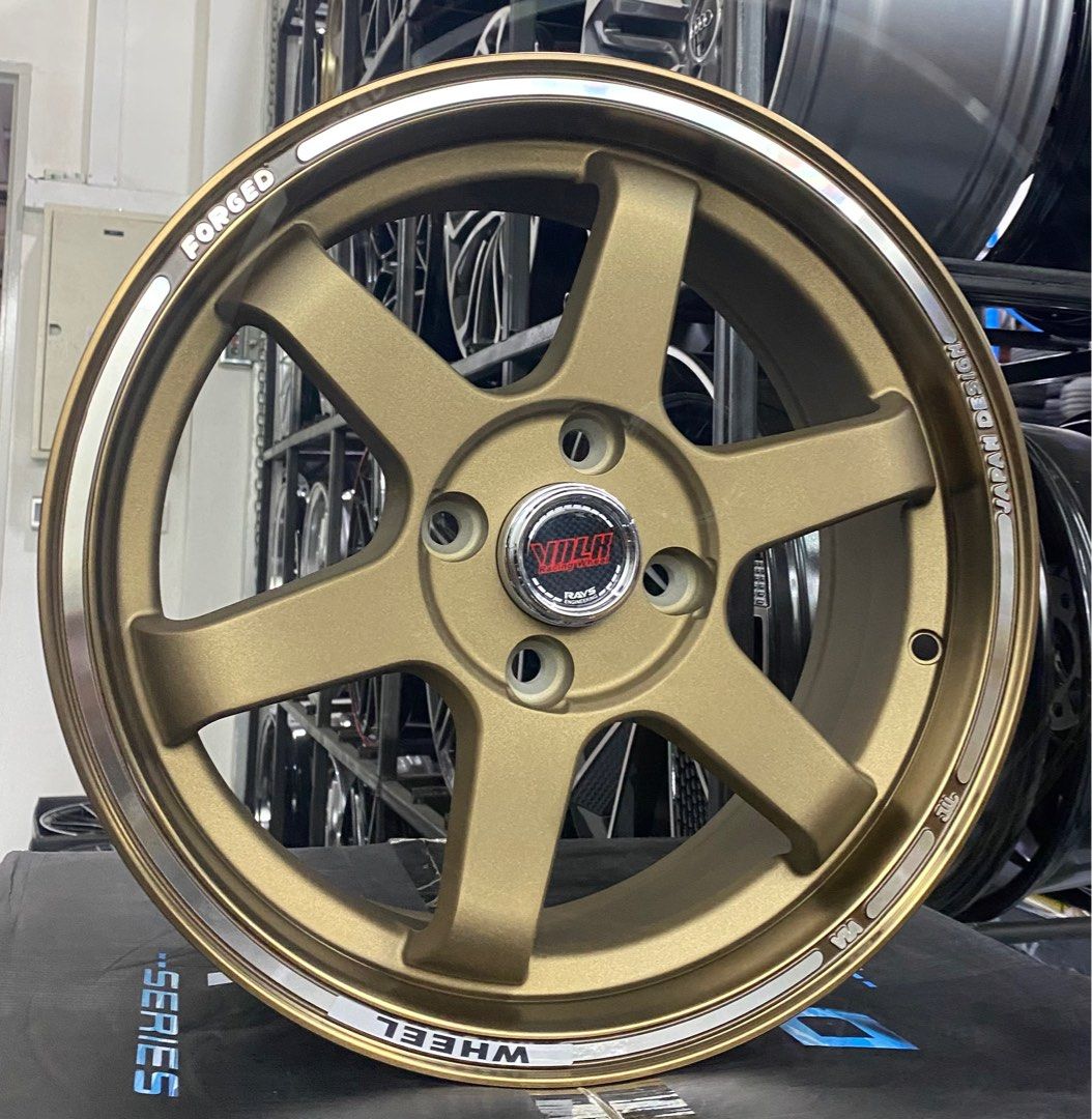 15" TE37 Design Sport Rim 4x100, Car Accessories, Tyres & Rims on Carousell