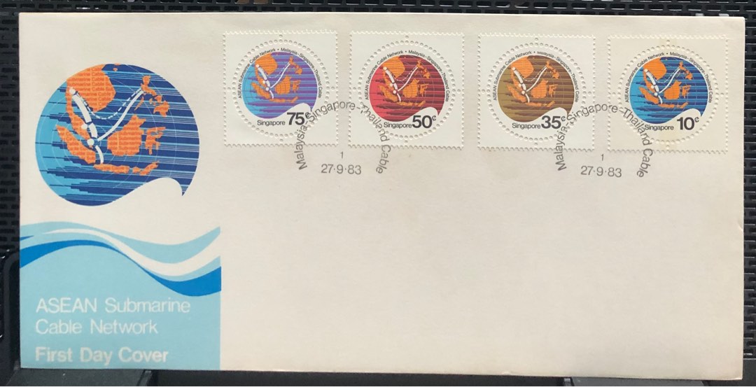 1983 Singapore Inaugural Ceremony for the ASEAN Submarine Cable stamps ...