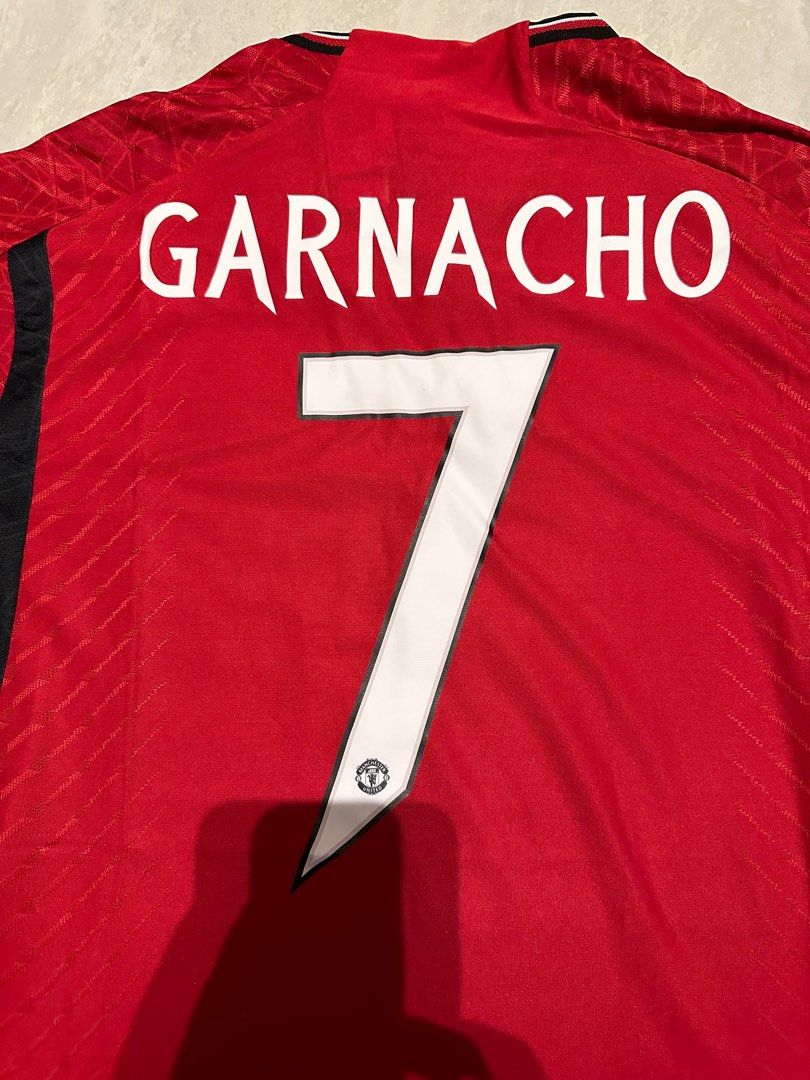 23/24 Man Utd Home Kit Jersey Garnacho #7 UCL font and patch (XL Size ...