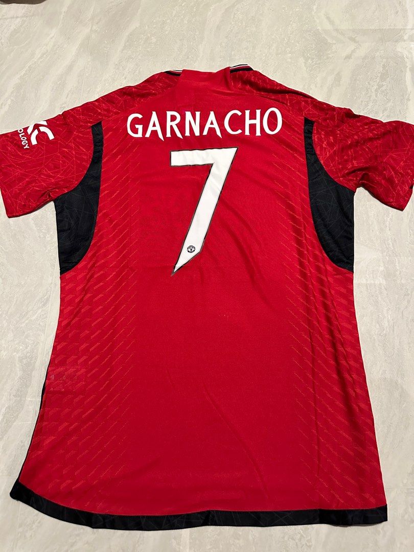 23/24 Man Utd Home Kit Jersey Garnacho #7 UCL font and patch (XL Size ...