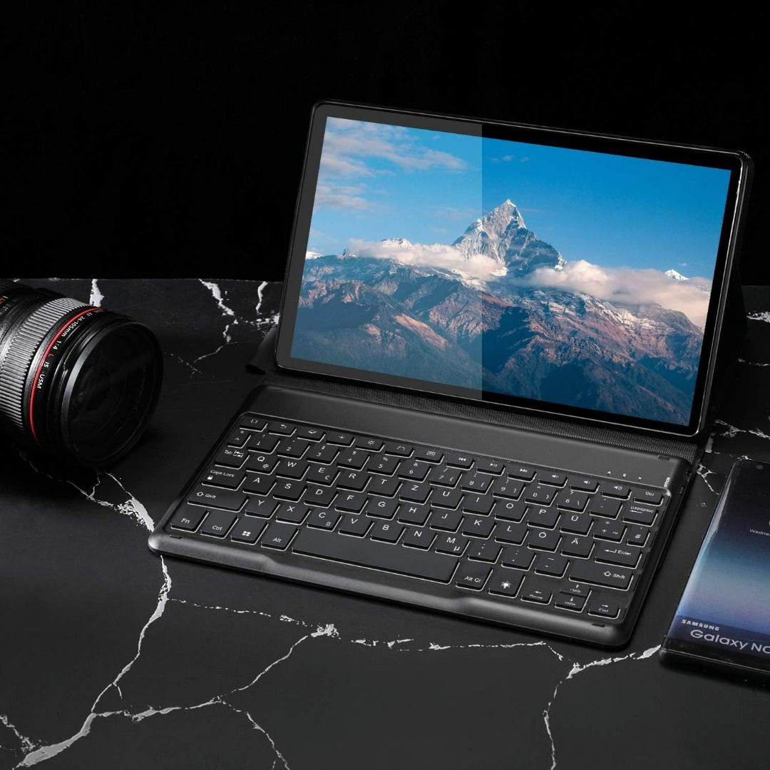 BACKLIT KEYBOARD CASE FOR LENOVO TAB M PLUS QWERTZ LAYOUT REMOVABLE BLUETOOTH