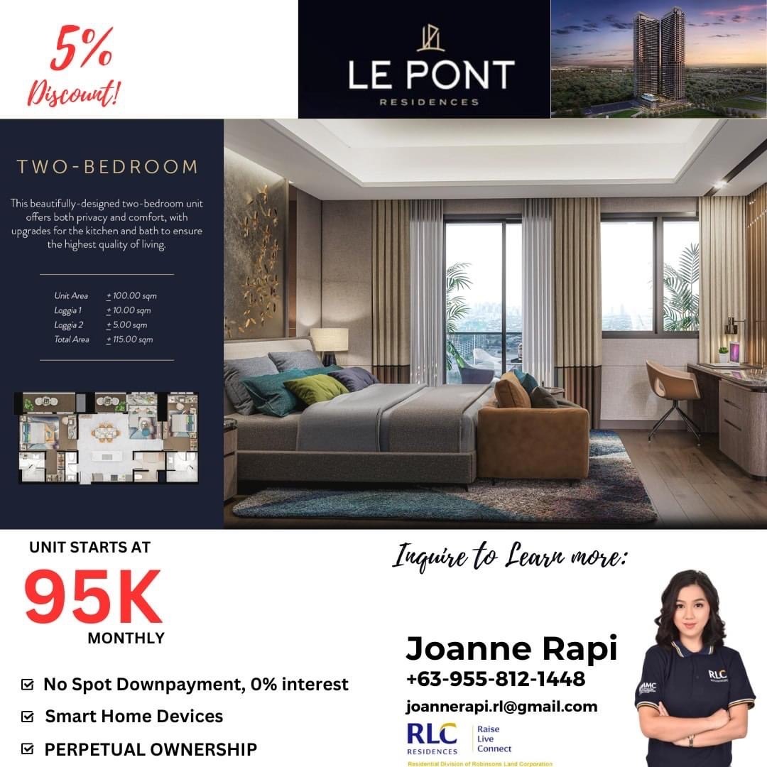 2 Bedroom condo unit for sale in Le Pont Residences located at ...
