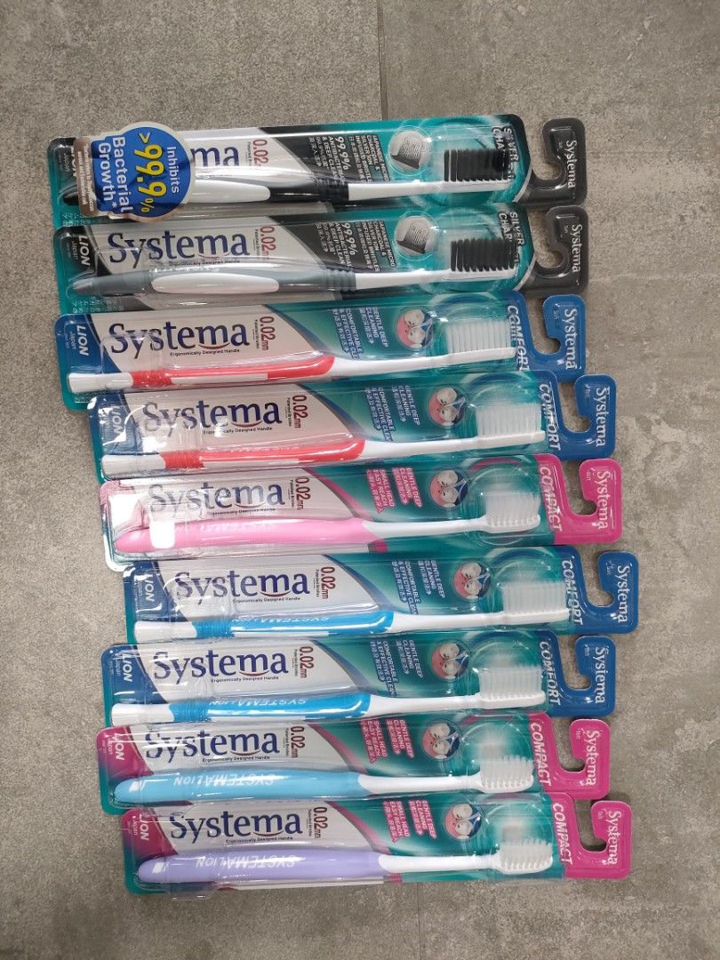 3 Sticks of Systema Toothbrush Silver Charcoal Comfort Series, Beauty ...
