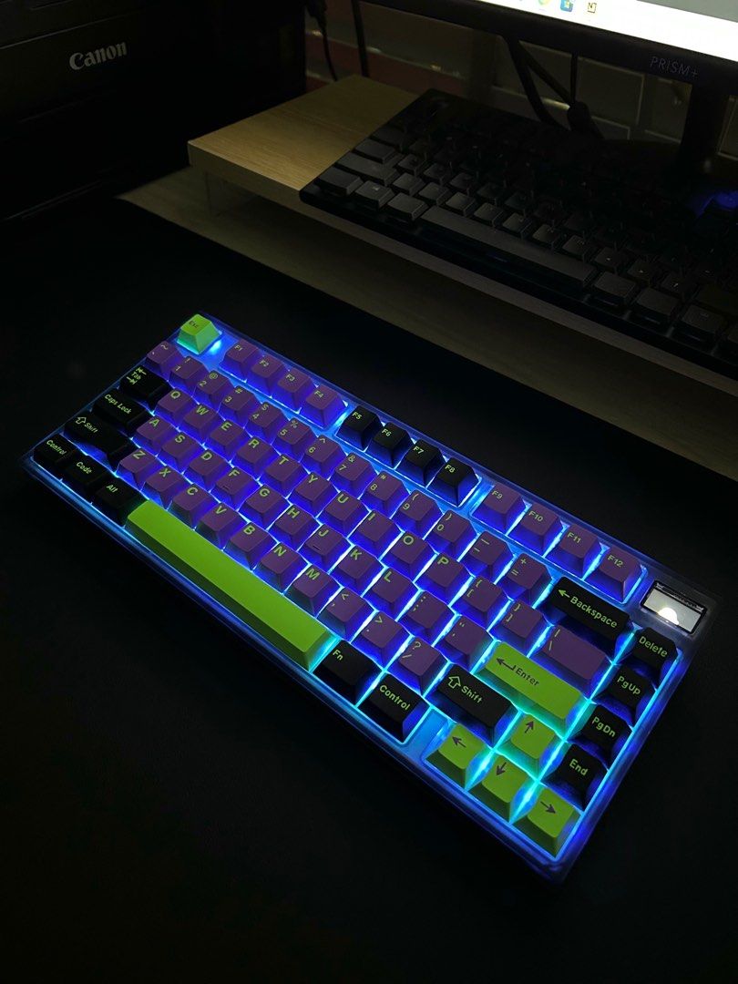 75% Custom Mechanical Keyboard - LED LCD screen (Mecha keycaps ...