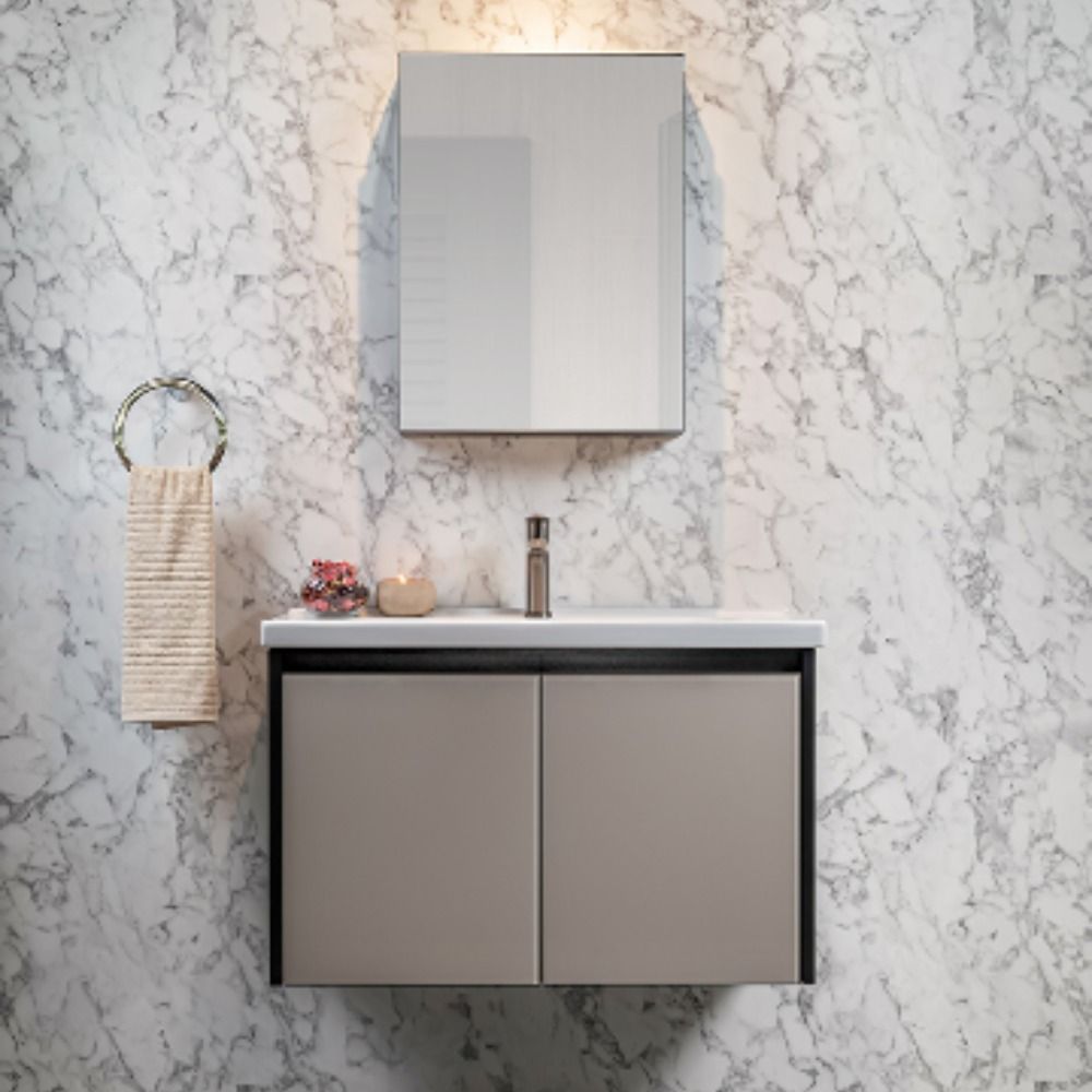 Aluminium Bathroom Vanity Cabinet with Swing Door With Basin (Wall ...