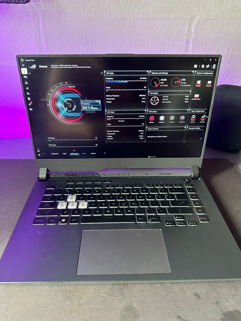 Asus gaming Laptop | RTX3060 | RAM 16GB | 1TB | AMD Ryzen 7 G6800H with ...