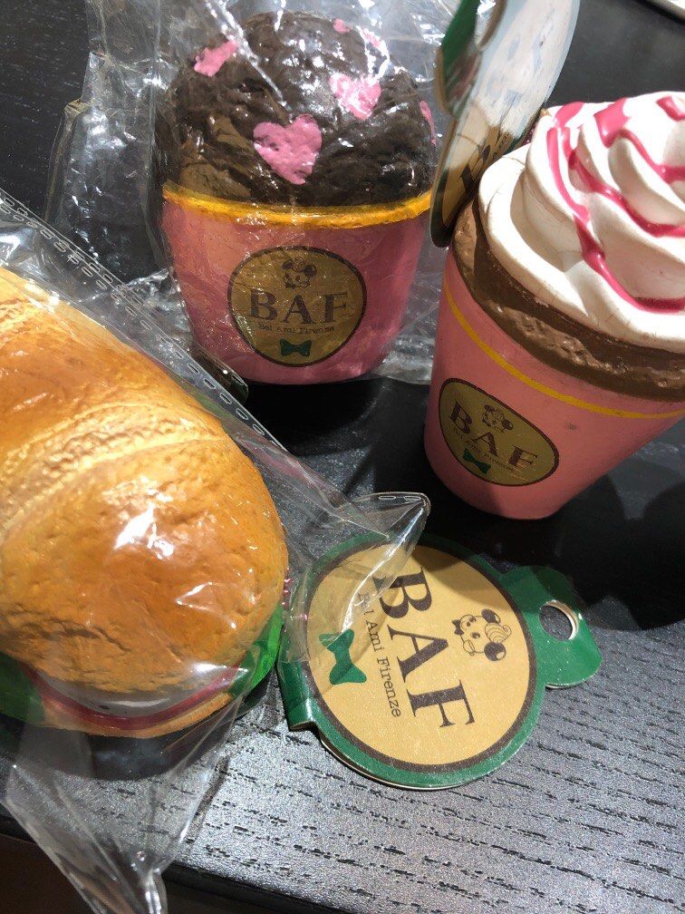 BAF set meal squishy (baguette sandwich, ice cream, coffee drink ...