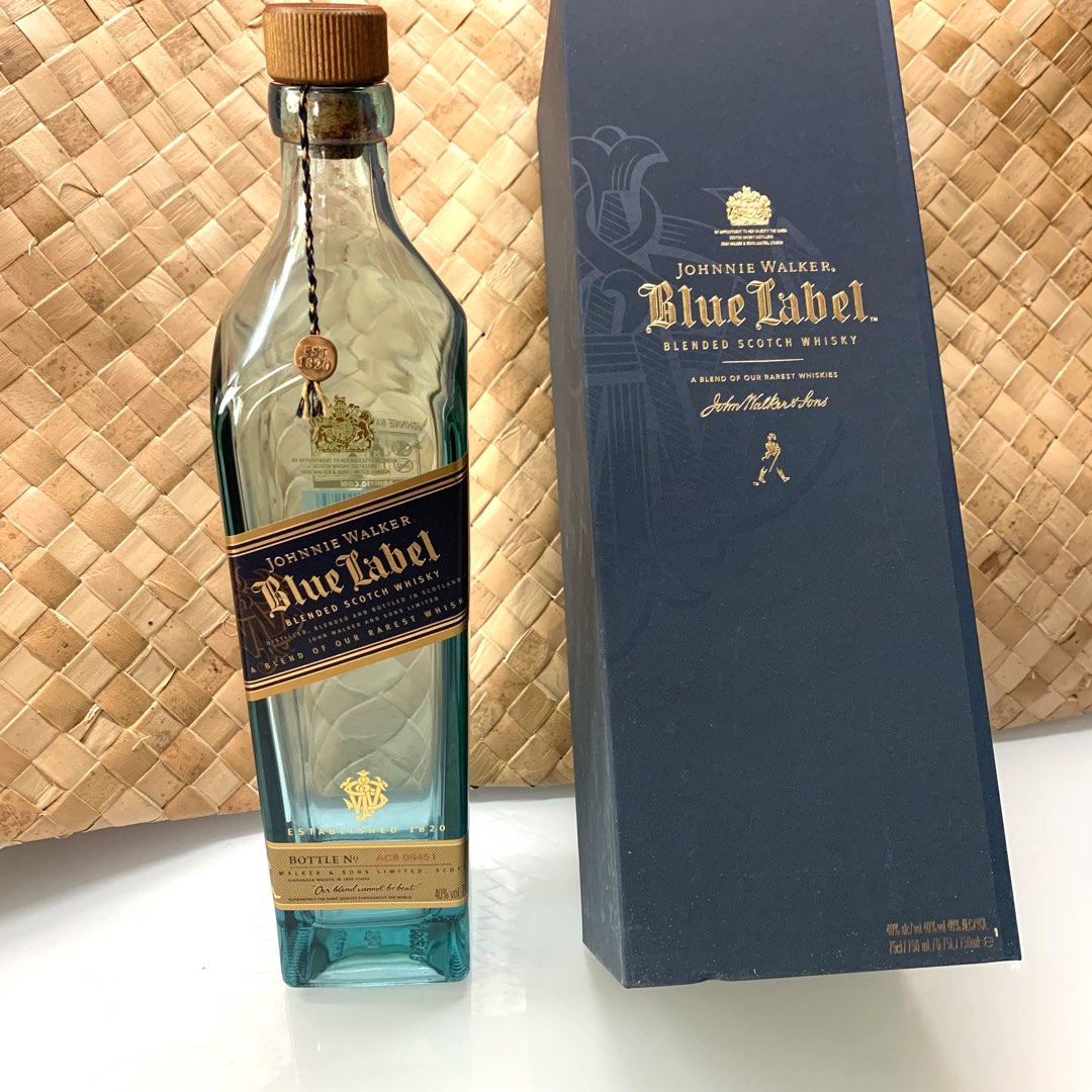 Blue Label Glass Bottle Emtpy on Carousell