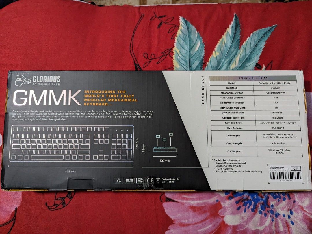 BRAND NEW Glorious GMMK - Full Size Pre Built Gaming Keyboard in White - High Performance ...