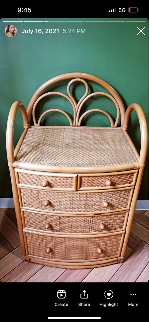 Cabinet japanese rattan on Carousell