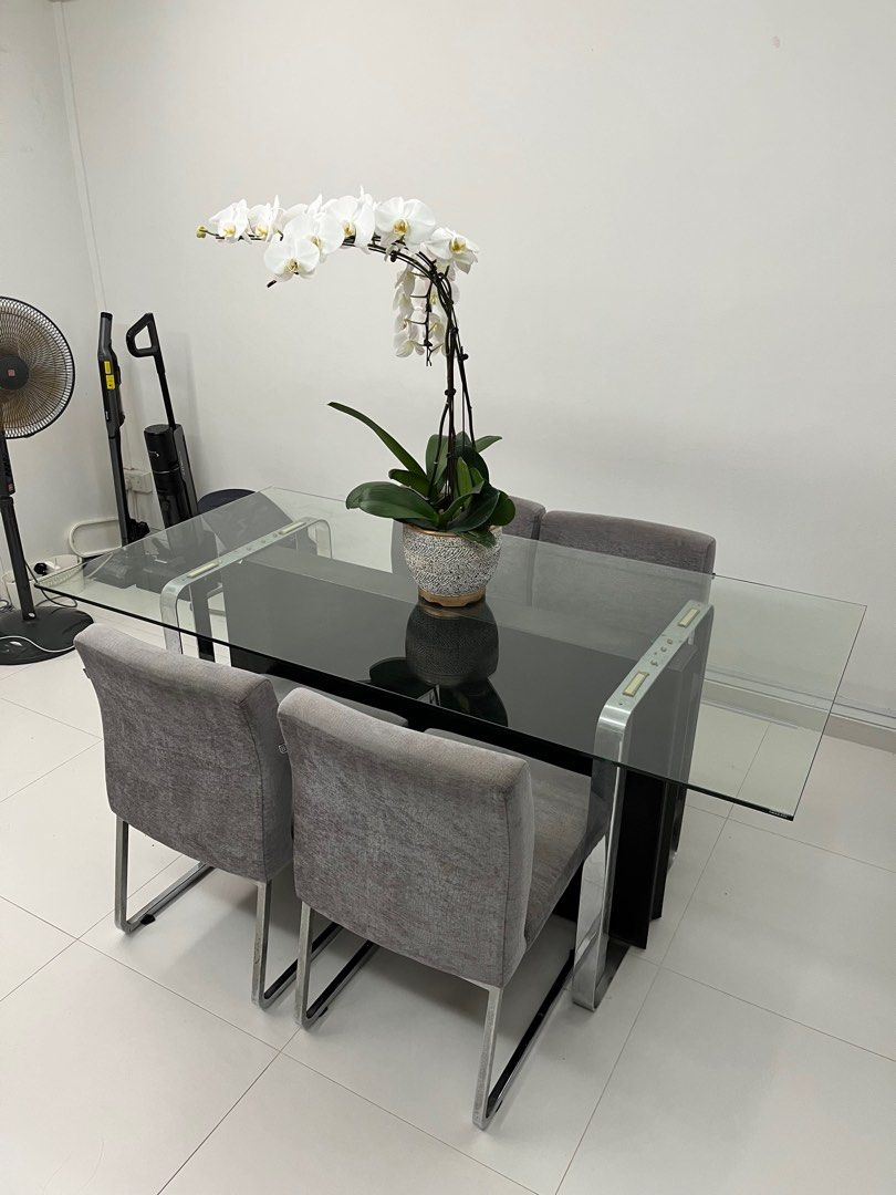 Cellini Dining Table w 4 Chairs, Furniture & Home Living, Furniture ...