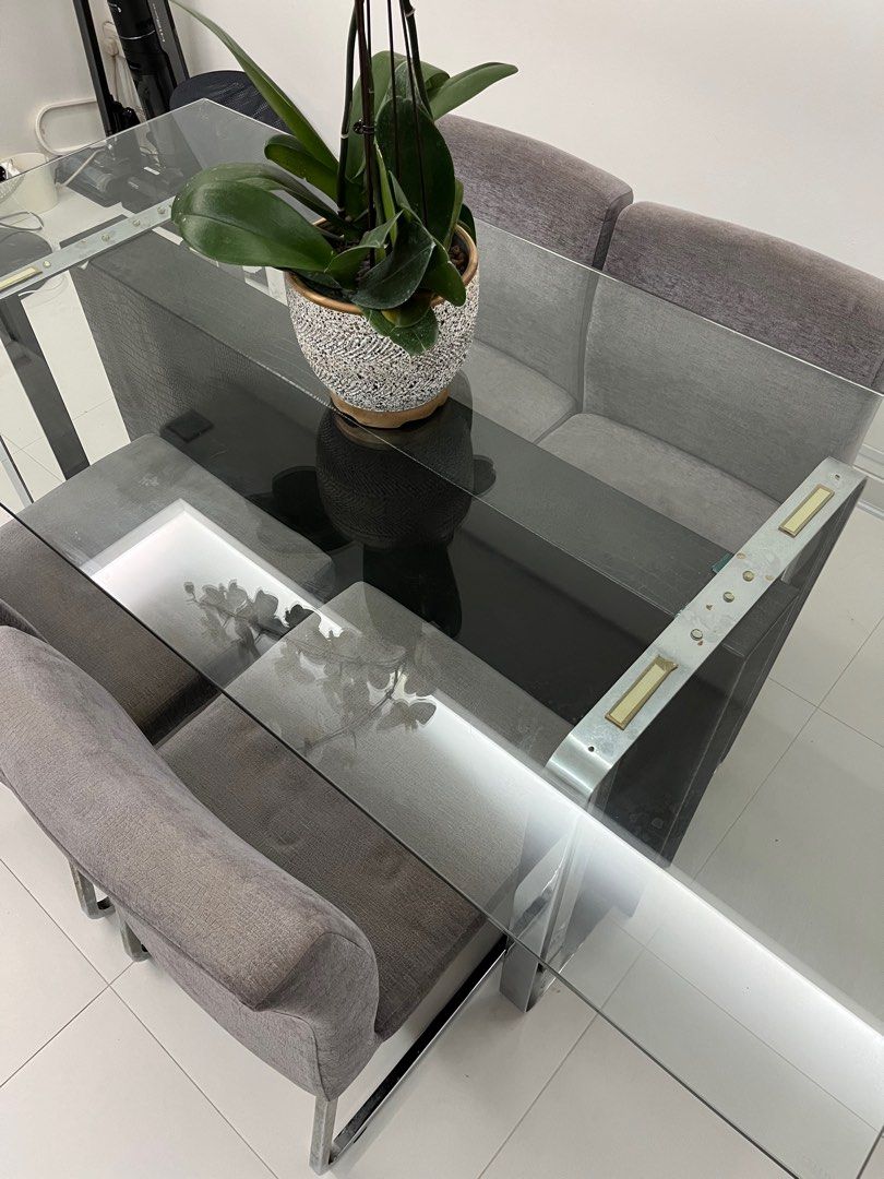 Cellini Dining Table w 4 Chairs, Furniture & Home Living, Furniture ...