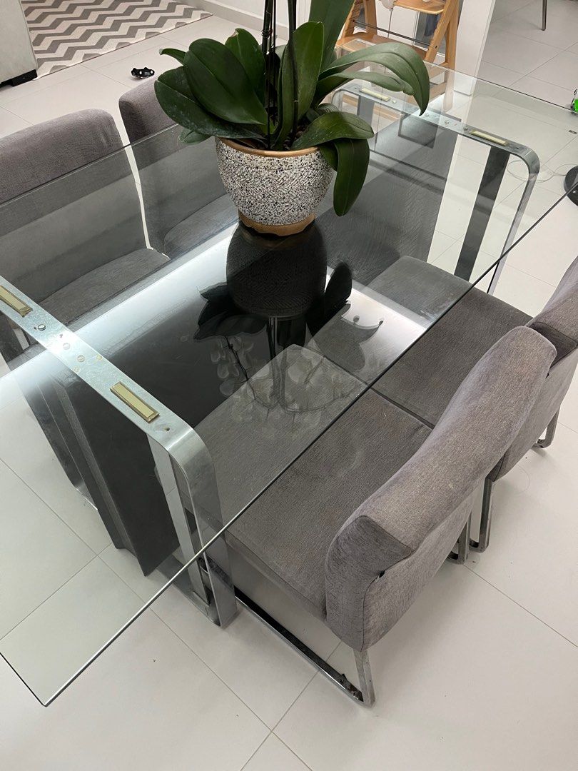 Cellini Dining Table w 4 Chairs, Furniture & Home Living, Furniture ...