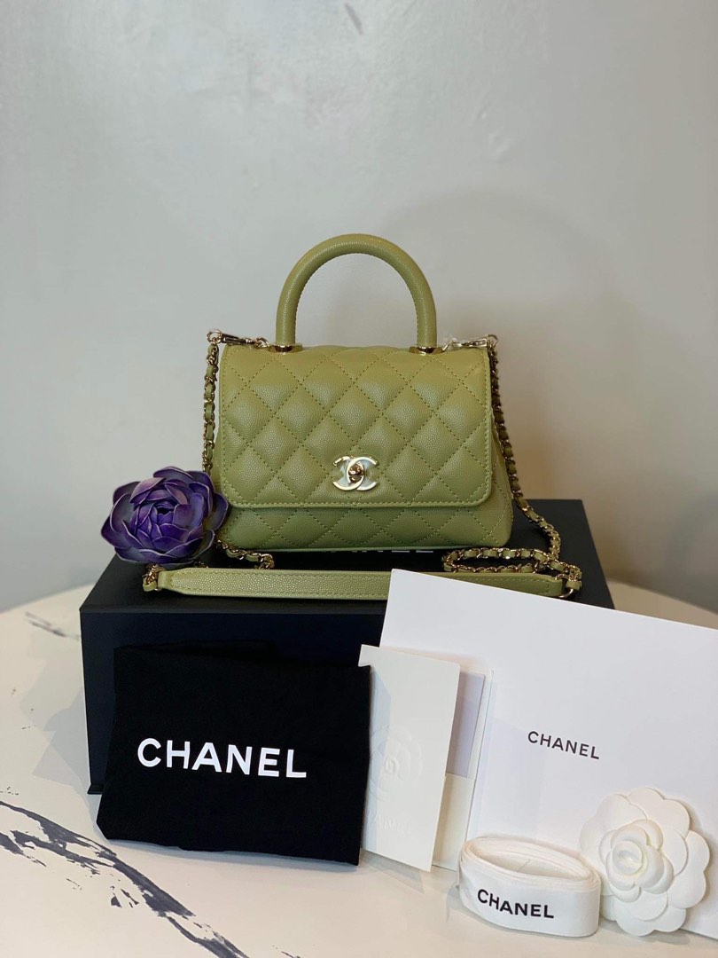 Channel Coco Green Caviar, Luxury, Bags & Wallets on Carousell