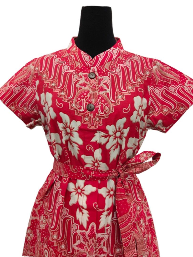 Cheongsam Red batik dress, Women's Fashion, Dresses & Sets, Dresses on ...