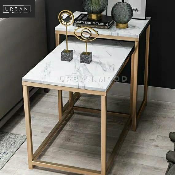 CLIFF Luxury Marble Nesting Side Tables, Furniture & Home Living ...