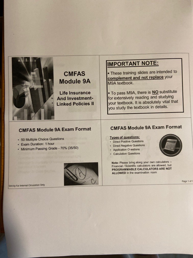 [GIVEAWAY] CMFAS MODULE 9A TRAINING HANDOUTS, Hobbies & Toys, Books ...